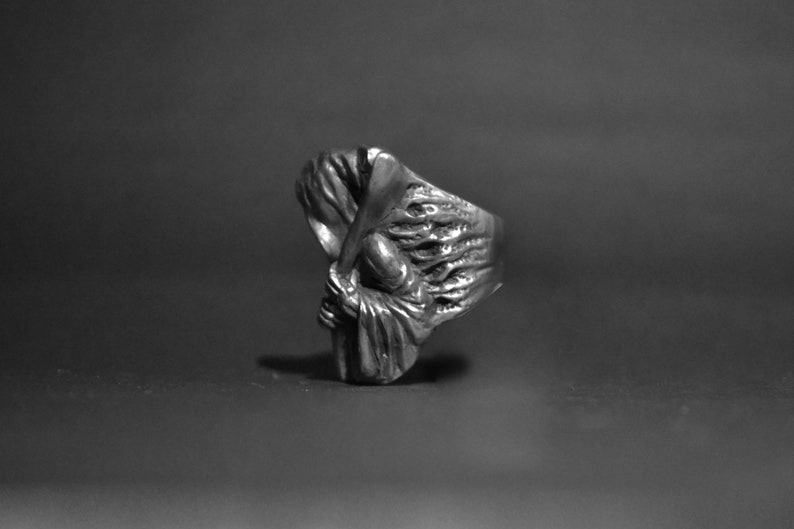 The Scariest Nightmare Horror Ring Halloween 4 Grim Reaper Pewter Brass ...