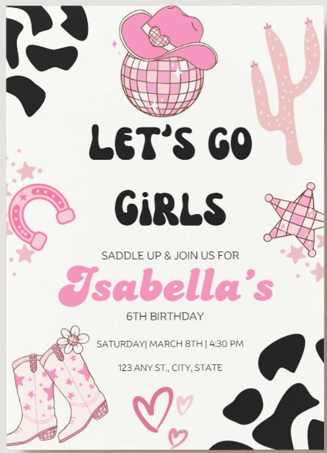 Cowgirl Birthday Theme, Disco Cowgirl, Let's Go Girls, Cowboy Boots ...