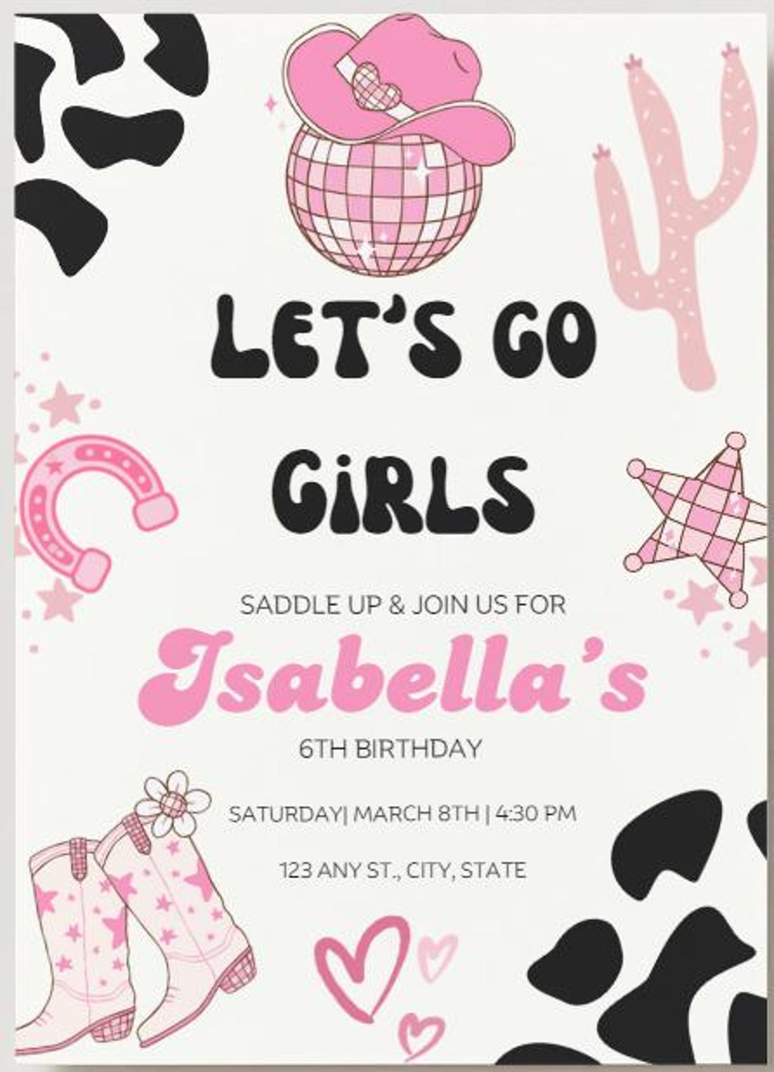 Cowgirl Birthday Theme, Disco Cowgirl, Let's Go Girls, Cowboy Boots ...