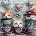 3D Cute Meow Tile Pattern Paper, Crochet and Knitted Style, Digital ...