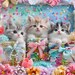 3D Cute Meow Tile Pattern Paper, Crochet and Knitted Style, Digital ...