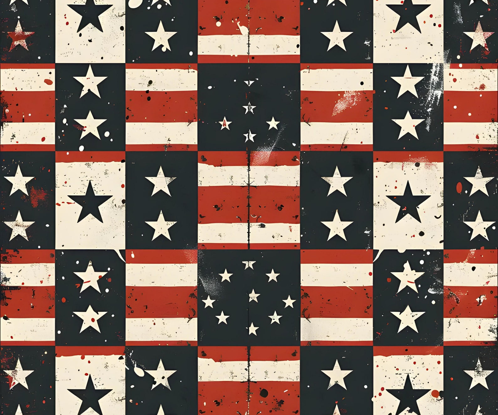 Red, White and Blue Digital Paper Set Seamless Patterns, Instant ...