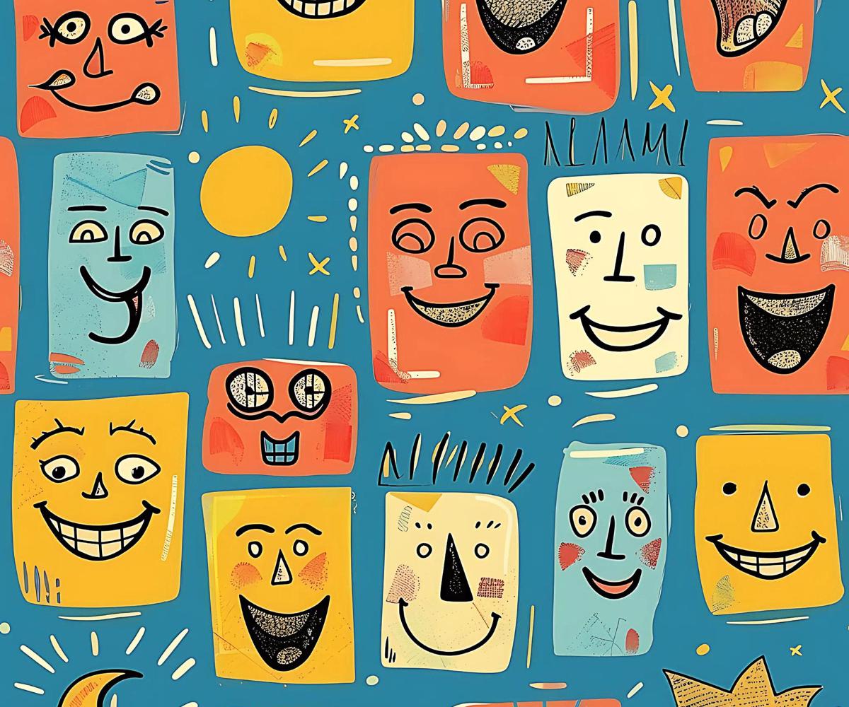 Retro Digital Papers,groovy Smiley Face Seamless Pattern,cute Smiley ...