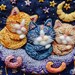 3D Cute Meow Tile Pattern Paper, Crochet and Knitted Style, Digital ...