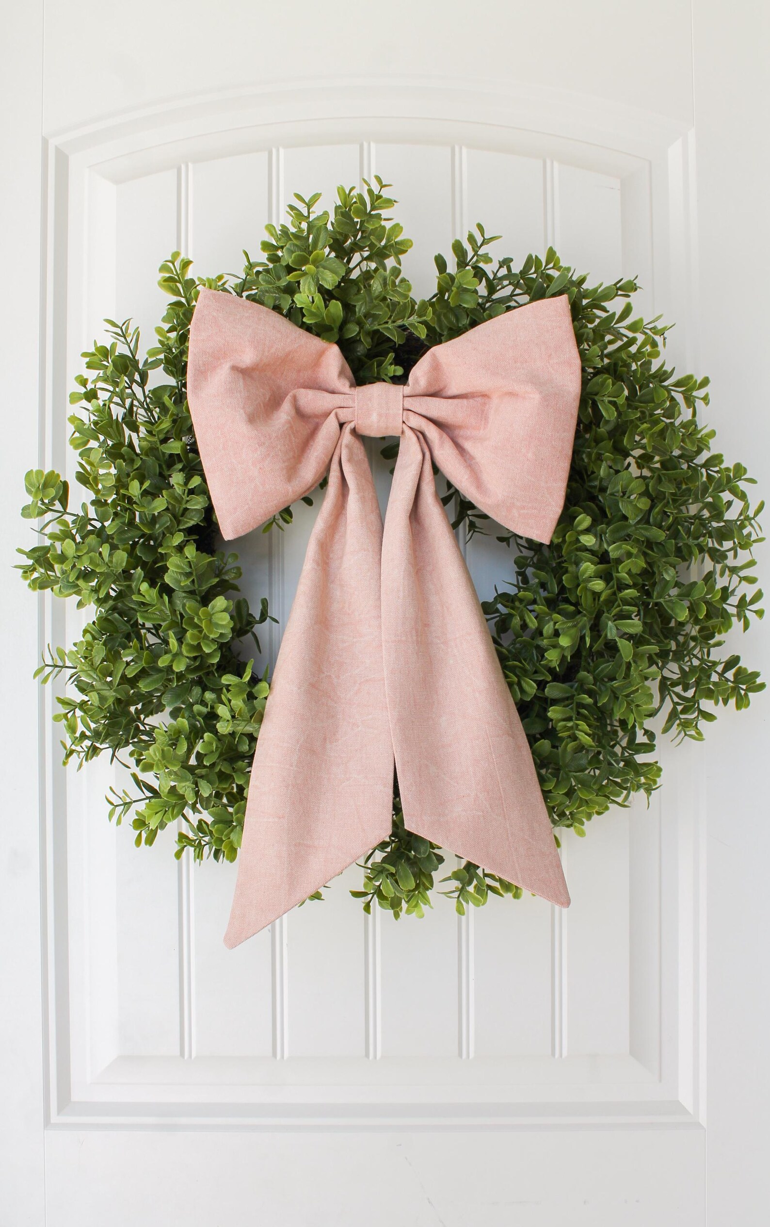 Large Fabric Bow Pink Bow for Wreath Home Decor Pretty in Pink Fabric ...