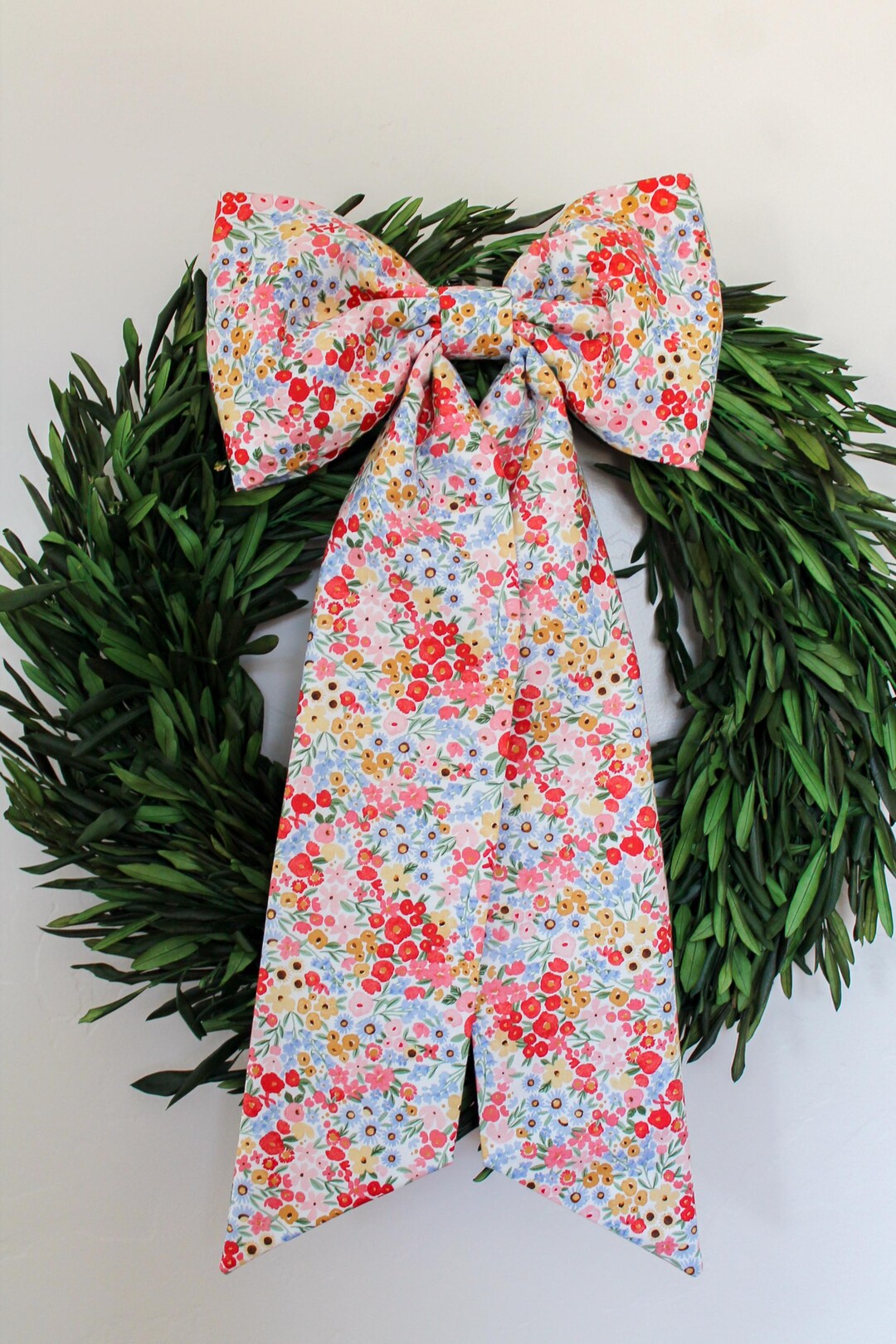 Large Fabric Bow Summer Bow for Wreath Home Decor Floral Charms Fabric ...