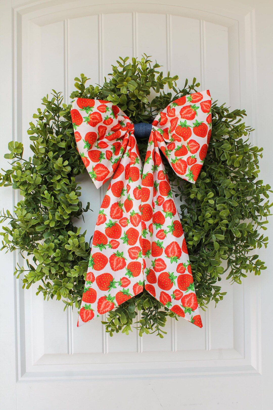 Large Fabric Bow Berry Bow Strawberry Bow for Wreath Home Decor Berry ...