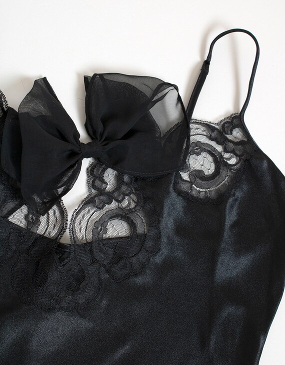 Vintage 1990s Black Lace Teddy Lingerie Sexy High C… Gem