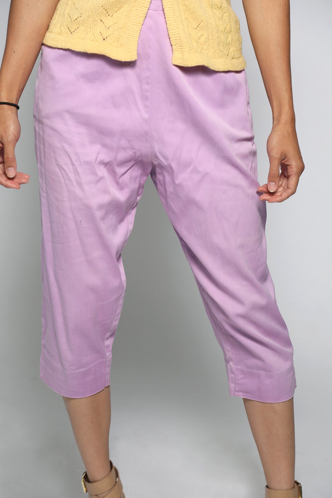Vintage Lavender Clam Diggers - 1960s Purple Cotton Pedal Pushers ...