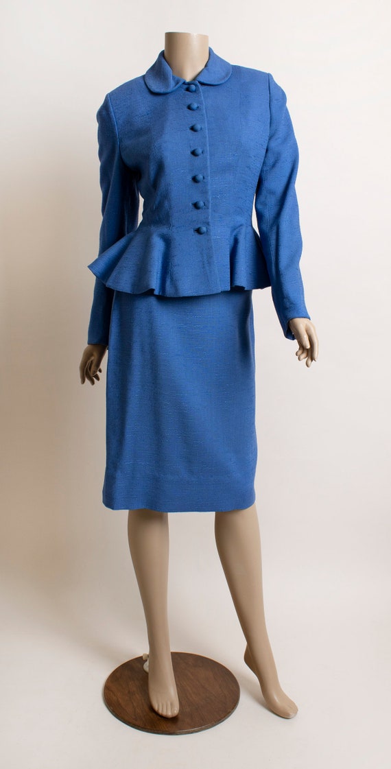 Vintage 1960s Lilli Ann Skirt Suit - Royal Blue Peplu… - Gem