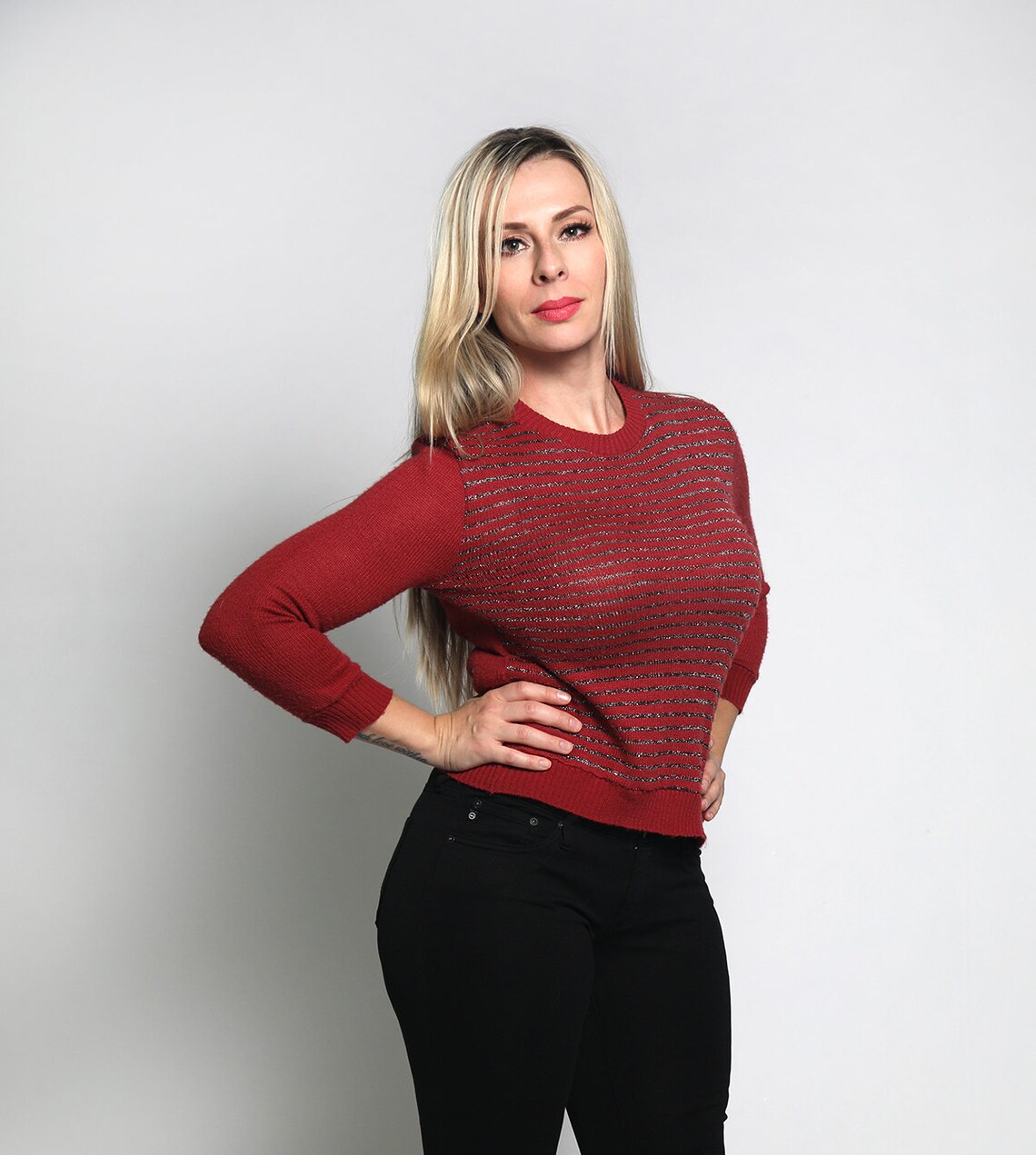 Vintage 1970s Sweater Maroon Sparkly Striped Disco Sweater - Etsy