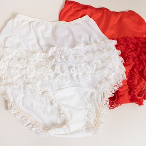 Vintage Lace Bloomer Panties by Partners Please - Red & White Ruffle ...