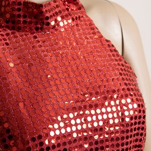 Vintage 1980s Fully Sequined Maxi Gown Cherry Red Flashy Jessica Rabbit ...