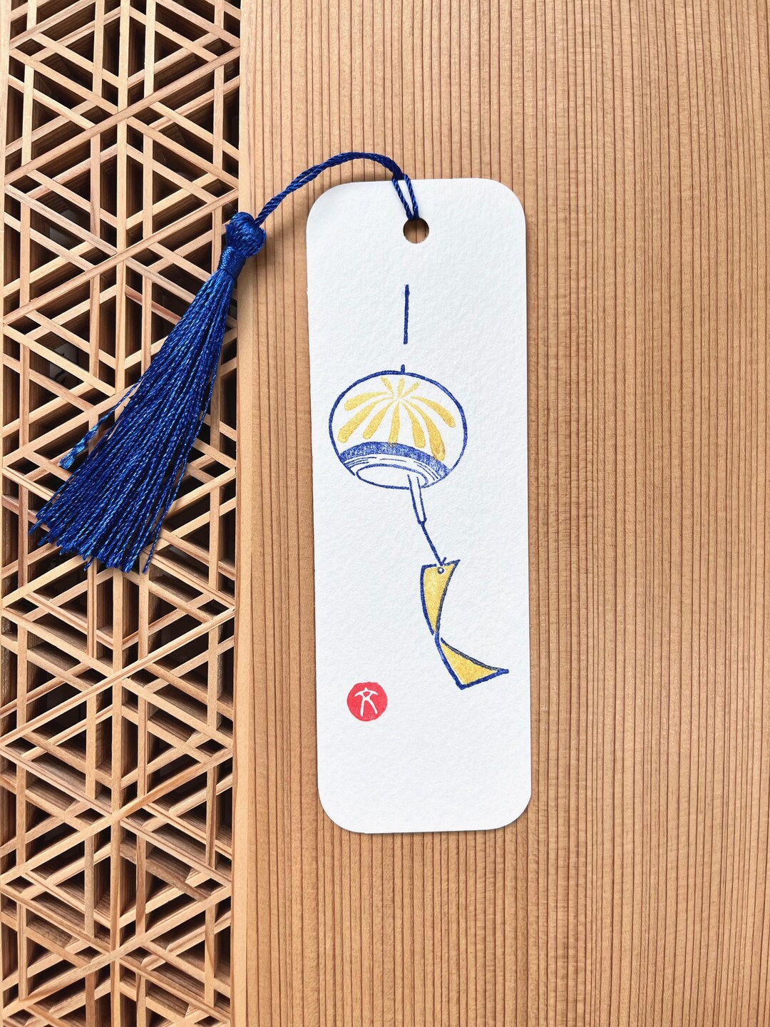 Japanese Wind Chime Bookmark 風鈴 Hand Carved Hand Printed Original Art ...