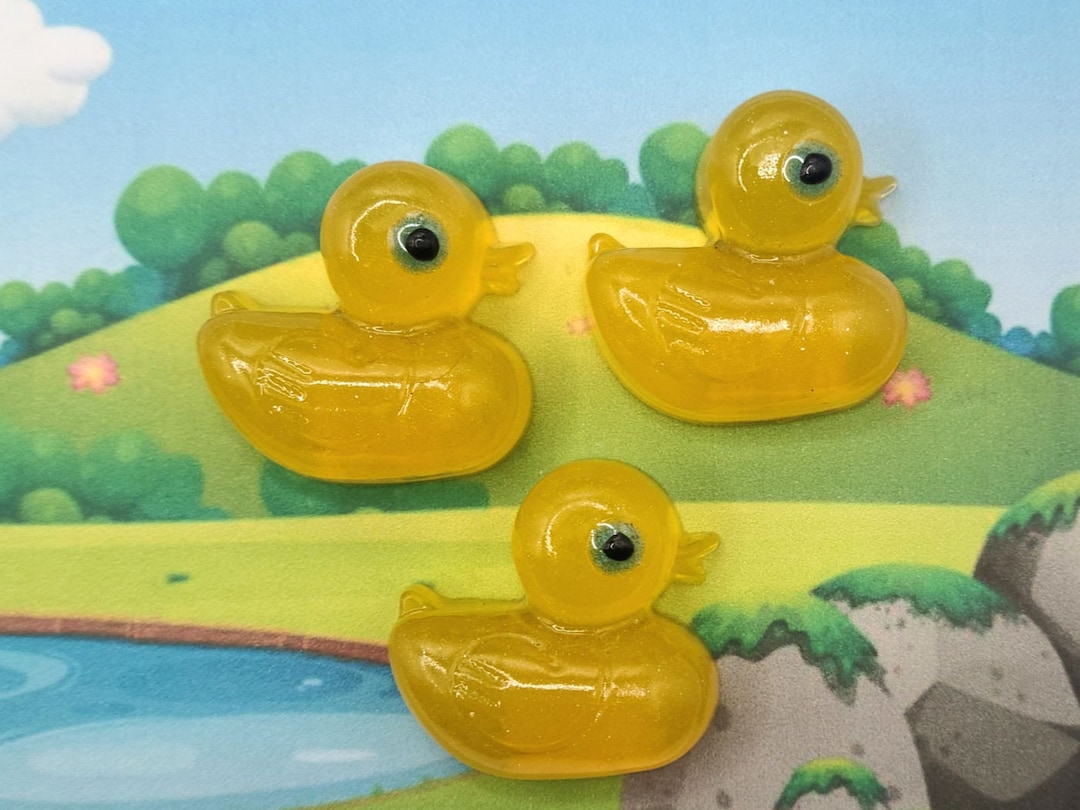 Trio of Duck Magnets - Colorful Epoxy Resin Animal Refrigerator Decor ...