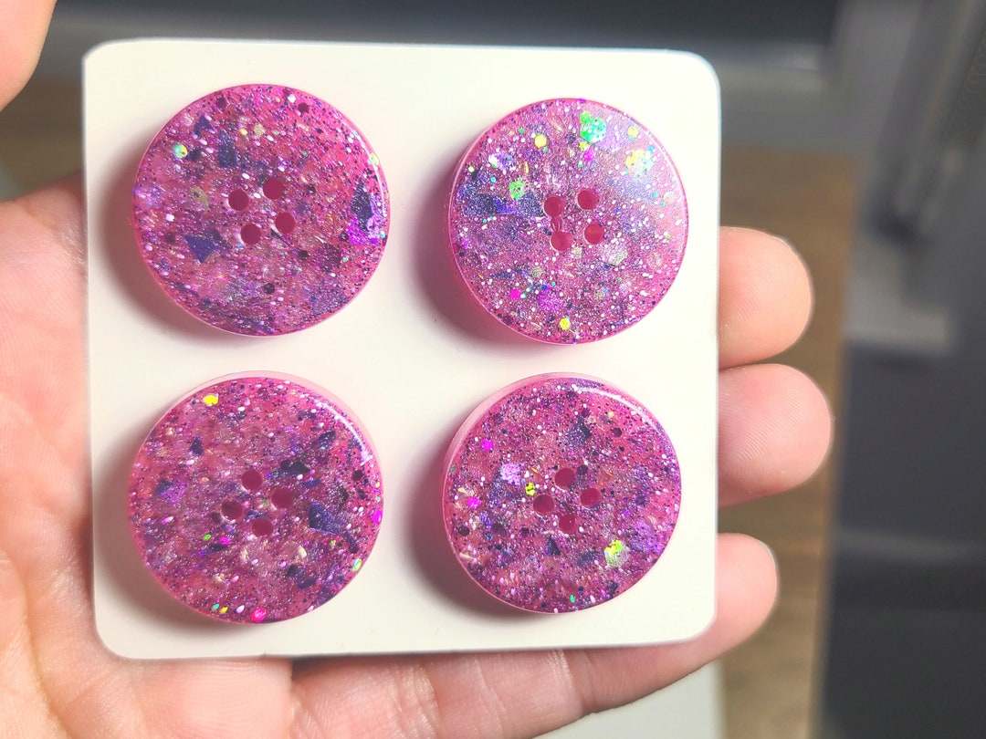 Pink Sparkle Buttons: Four-hole 1 Inch Round Style - Etsy