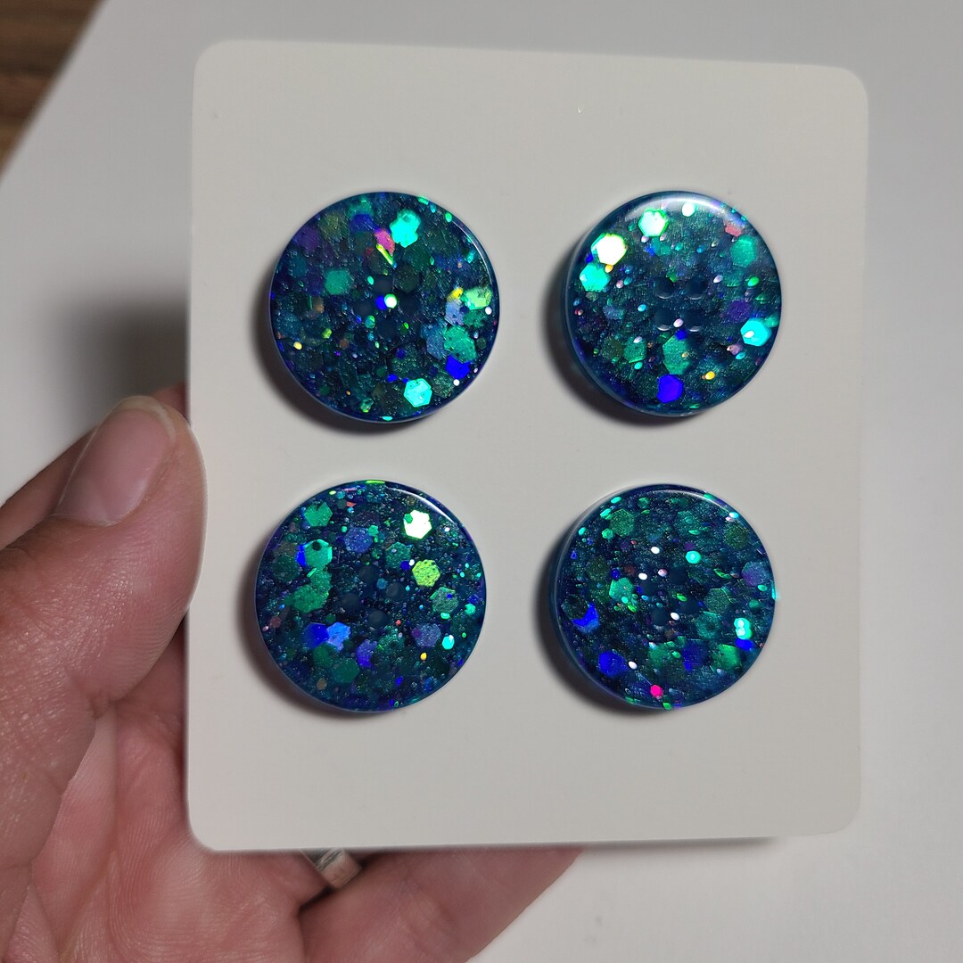 Super Sparkly Blue White Coat Buttons - Etsy
