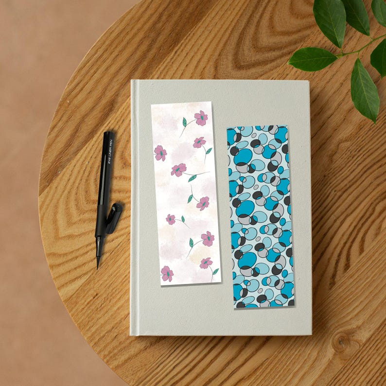 Printable Bookmarks, Pattern Design, Bundle of 4 Bookmarks, Instant ...
