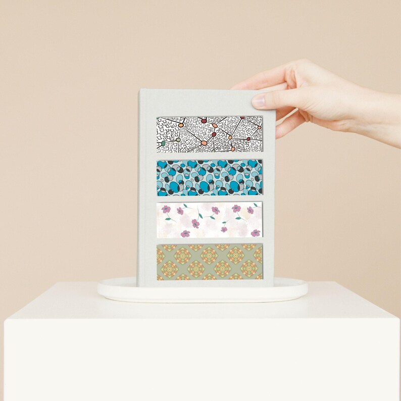 Printable Bookmarks, Pattern Design, Bundle of 4 Bookmarks, Instant ...