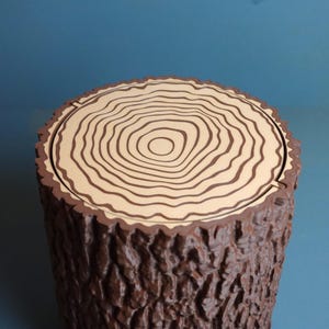 Alnus Glutinosa Tree Stump Trash Can: Rustic Cabin Decor With Swing Lid ...
