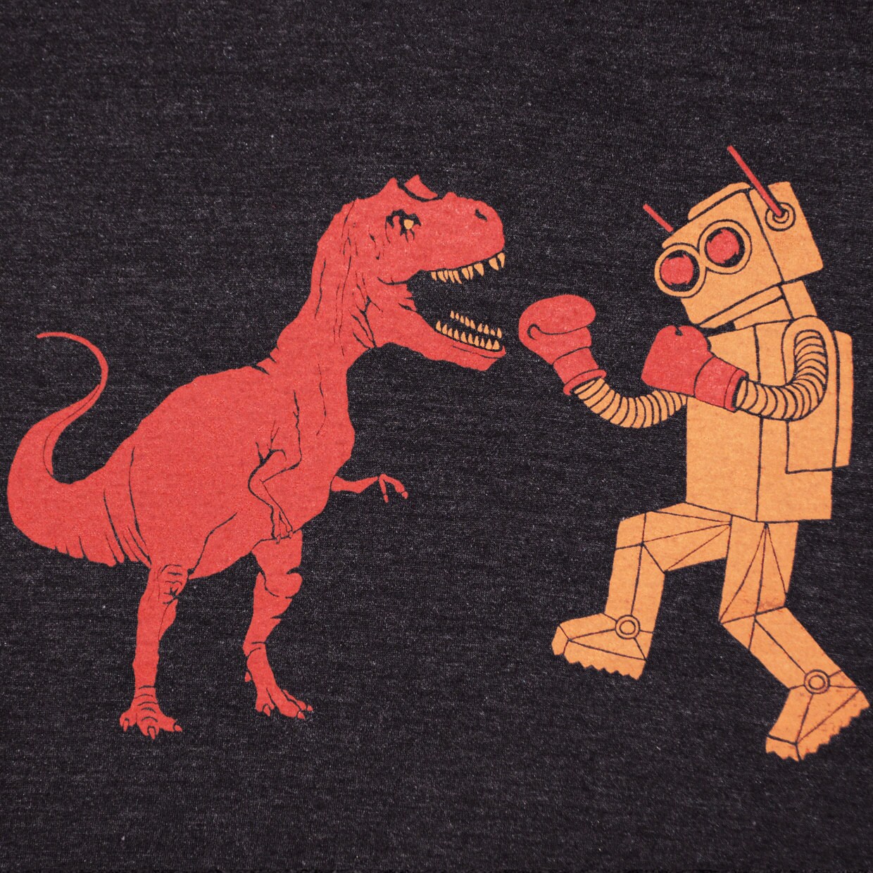 Dinosaur Vs Robot - Unisex Mens T-shirt Retro Scifi Tee Shirt Awesome ...