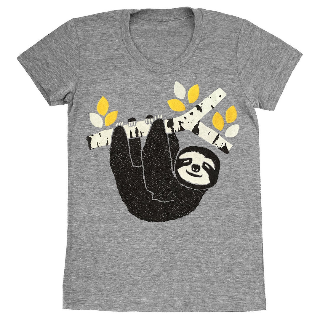 Sloth Womens Girls T-shirt Tee Shirt Animal Nature Vintage Woodland ...