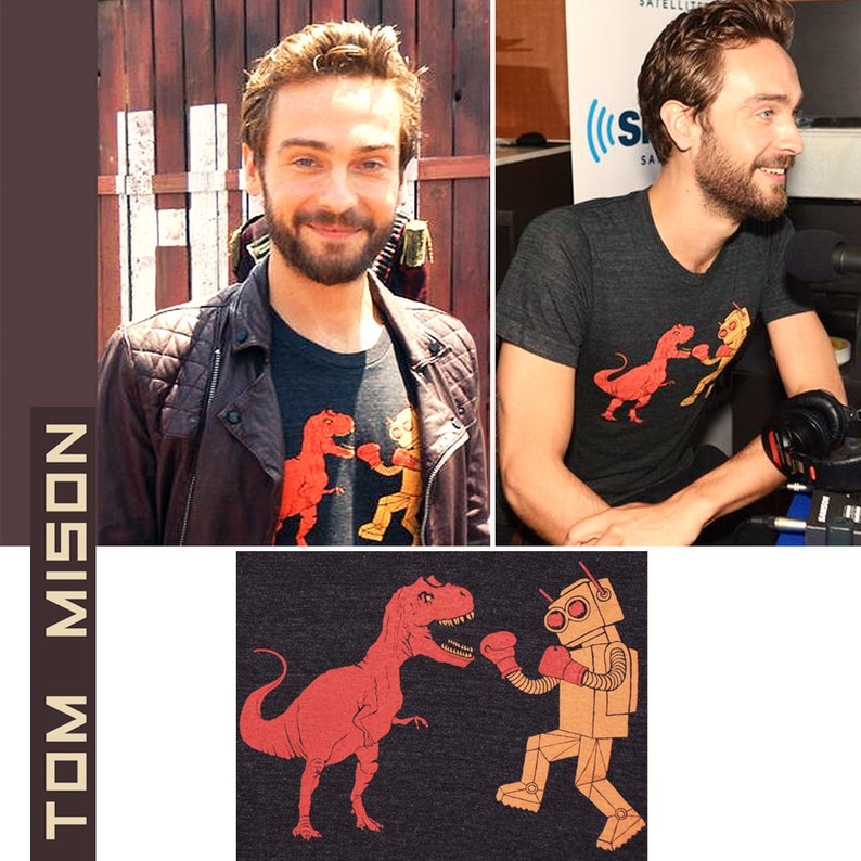 Dinosaur Vs Robot - Unisex Mens T-shirt Retro Scifi Tee Shirt Awesome ...