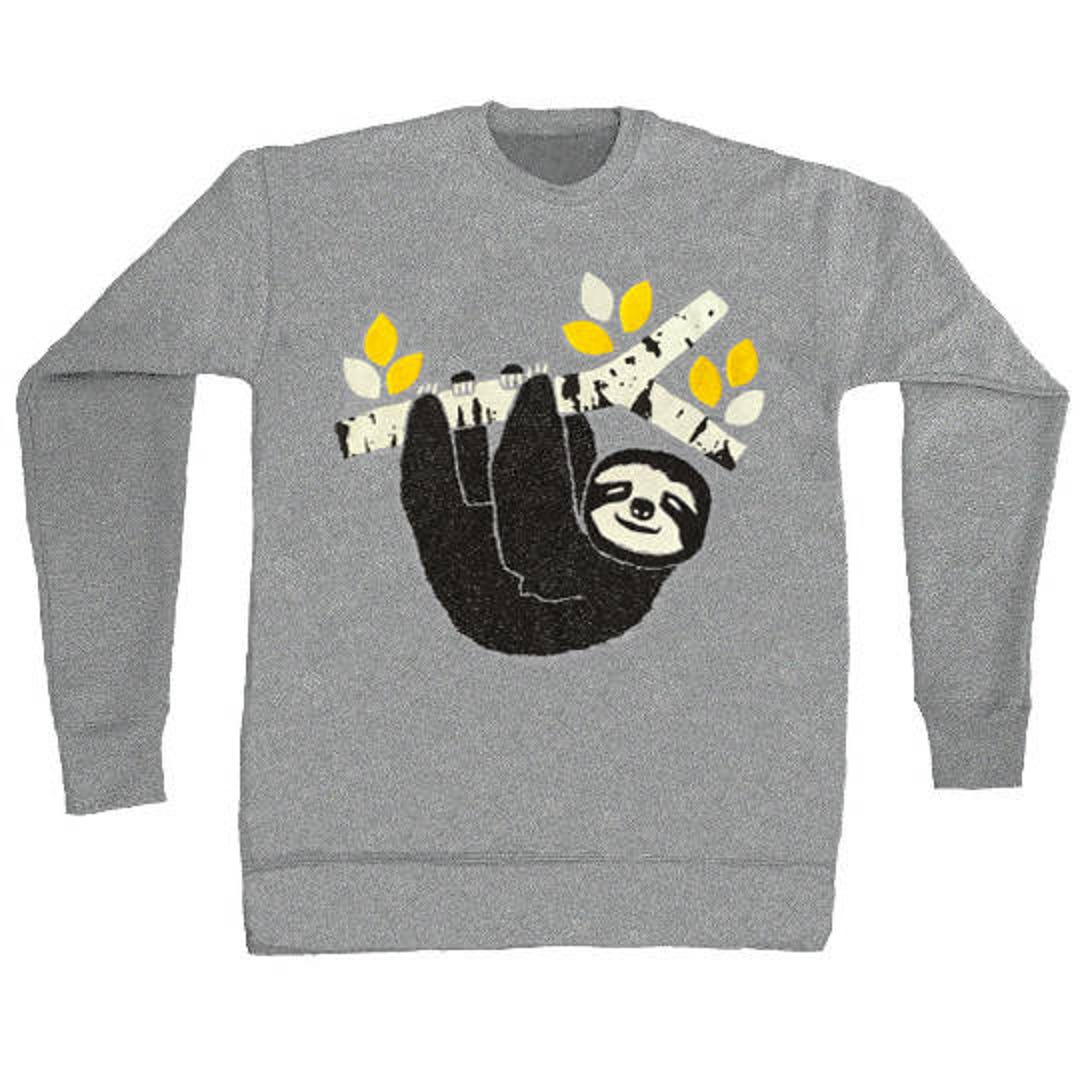 Sloth Unisex Mens Womens Sweatshirt Vintage Sweat Shirt Adorable Birch ...