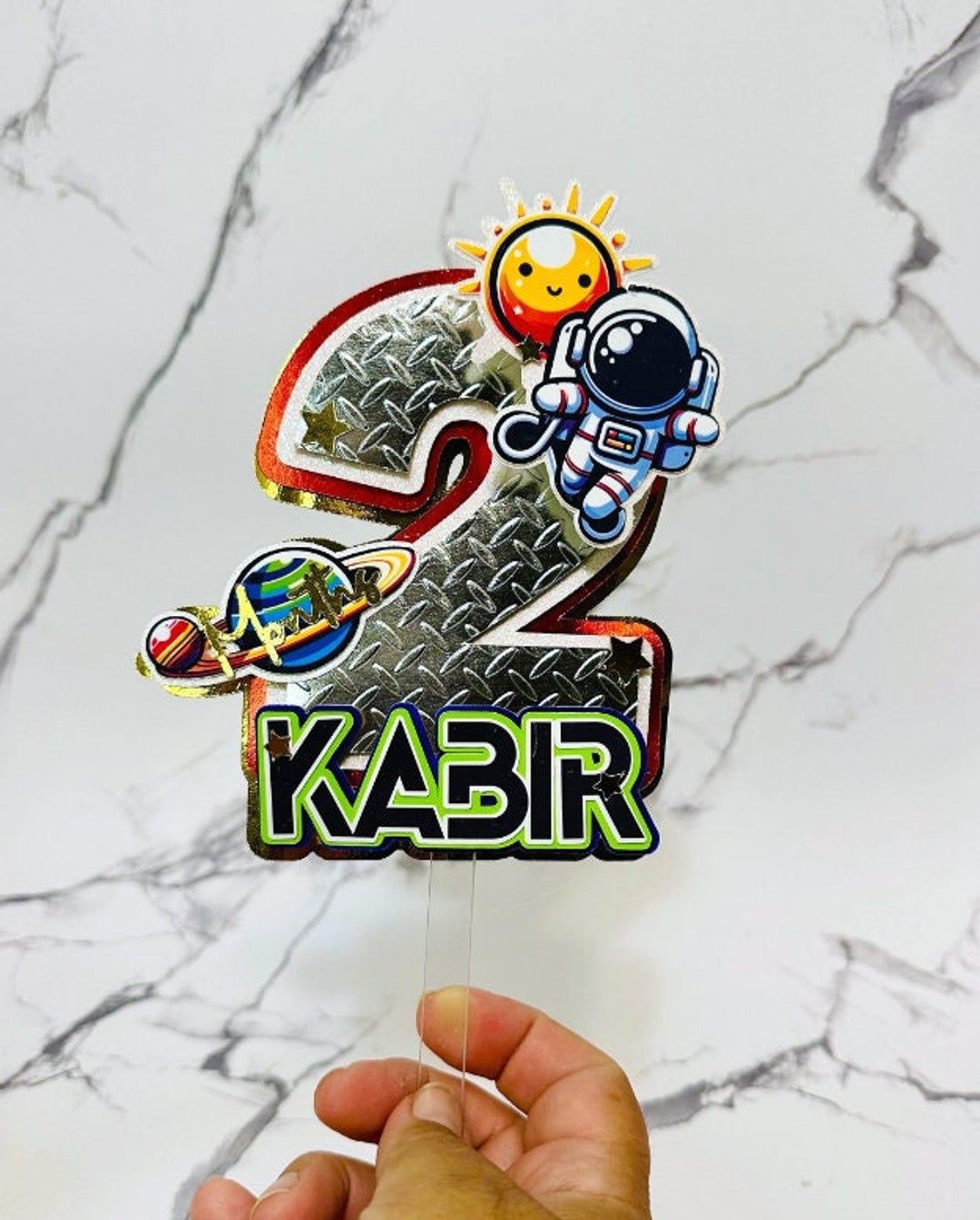 Astronaut Inspired Cake Topper / Space Birthday Cake Topper - Etsy