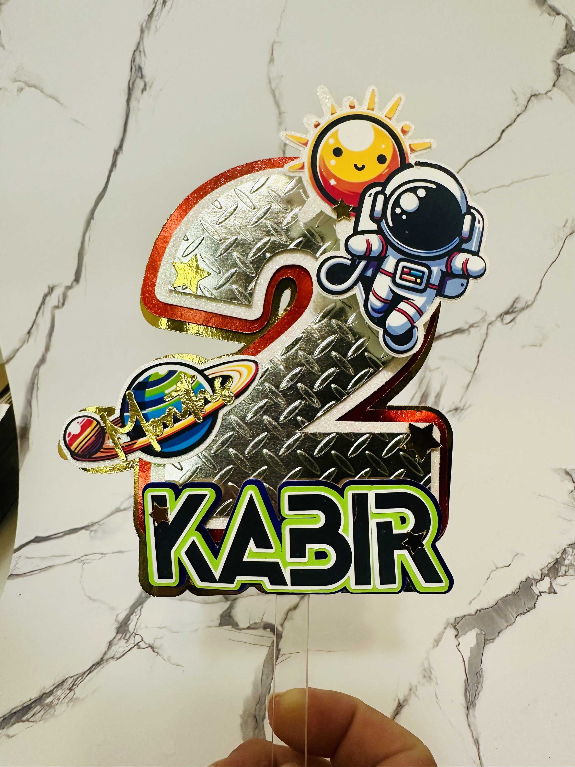 Astronaut Inspired Cake Topper / Space Birthday Cake Topper - Etsy