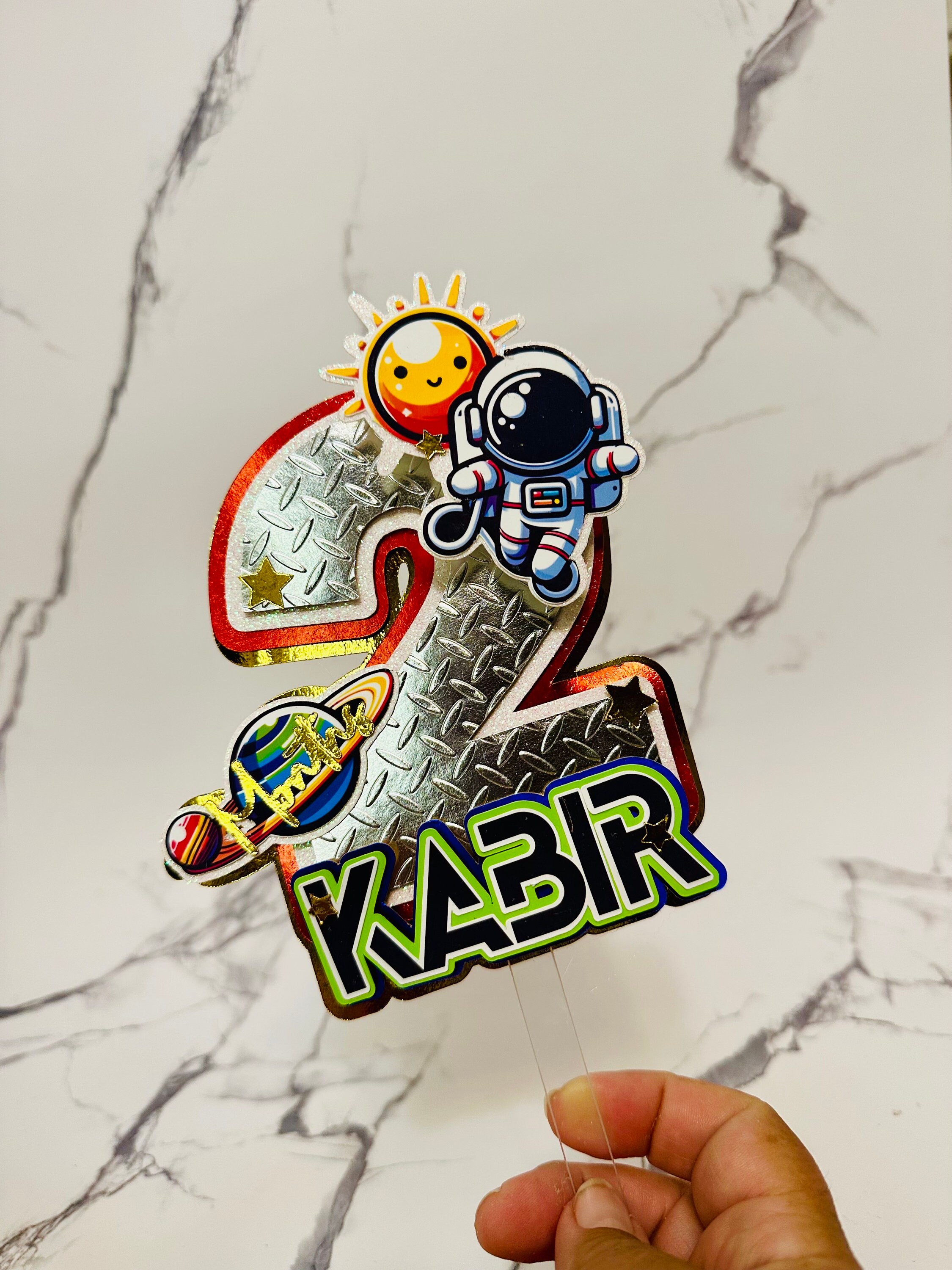 Astronaut Inspired Cake Topper / Space Birthday Cake Topper - Etsy