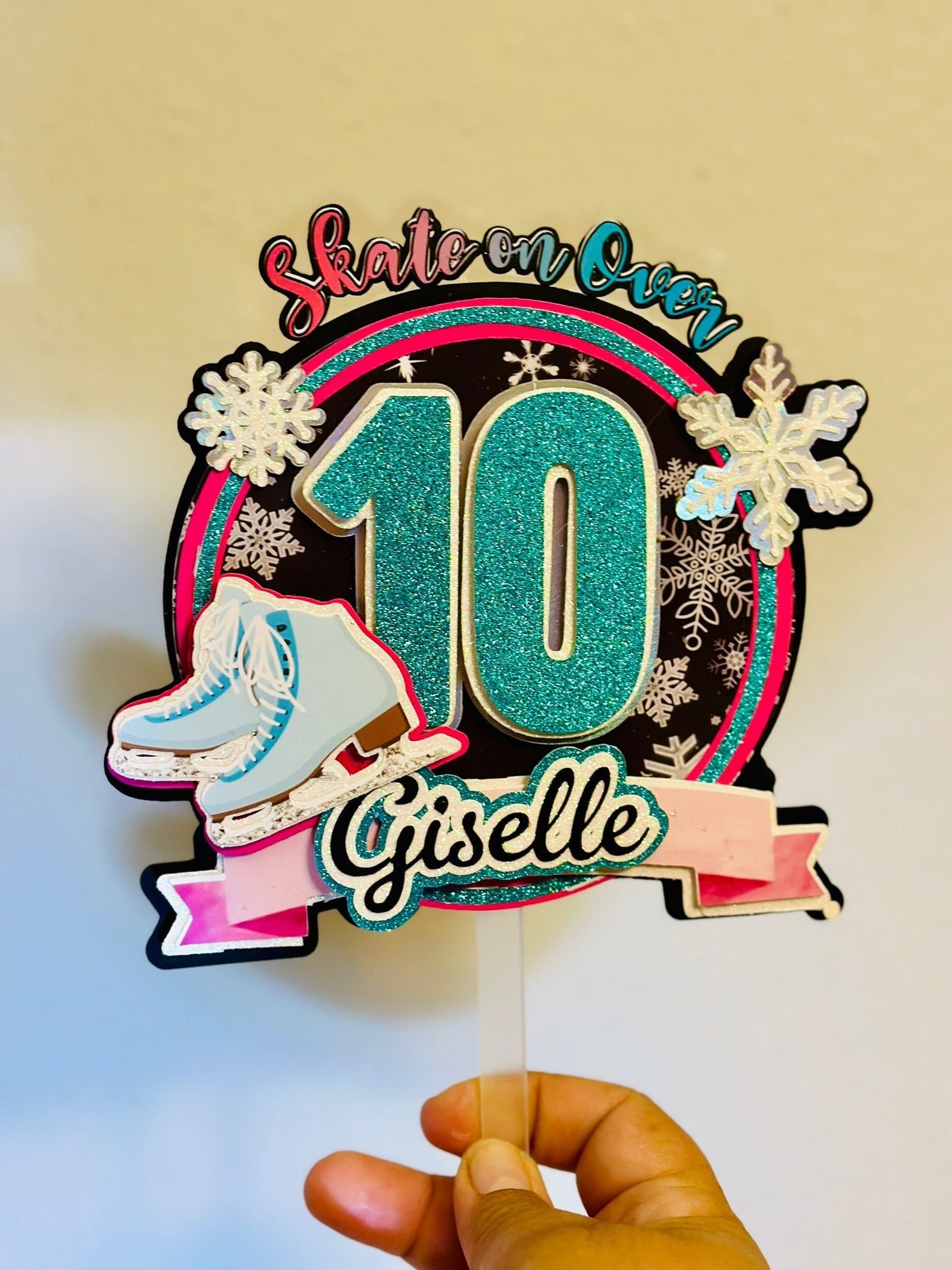 Skate on Over Cake Topper / Skating Custom Cake Topper - Etsy