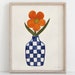 Checkboard Bud Vase Wall Art Print - Etsy