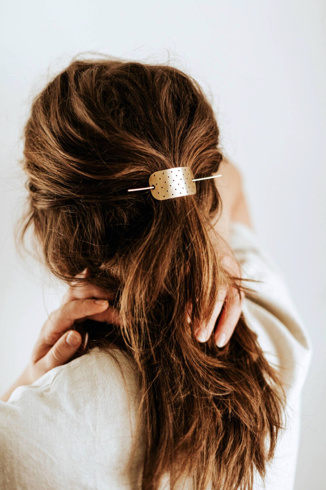 Polkadot Bar Hair Pin | Brass Hair Clip | Brass Hair Slide | Hair ...