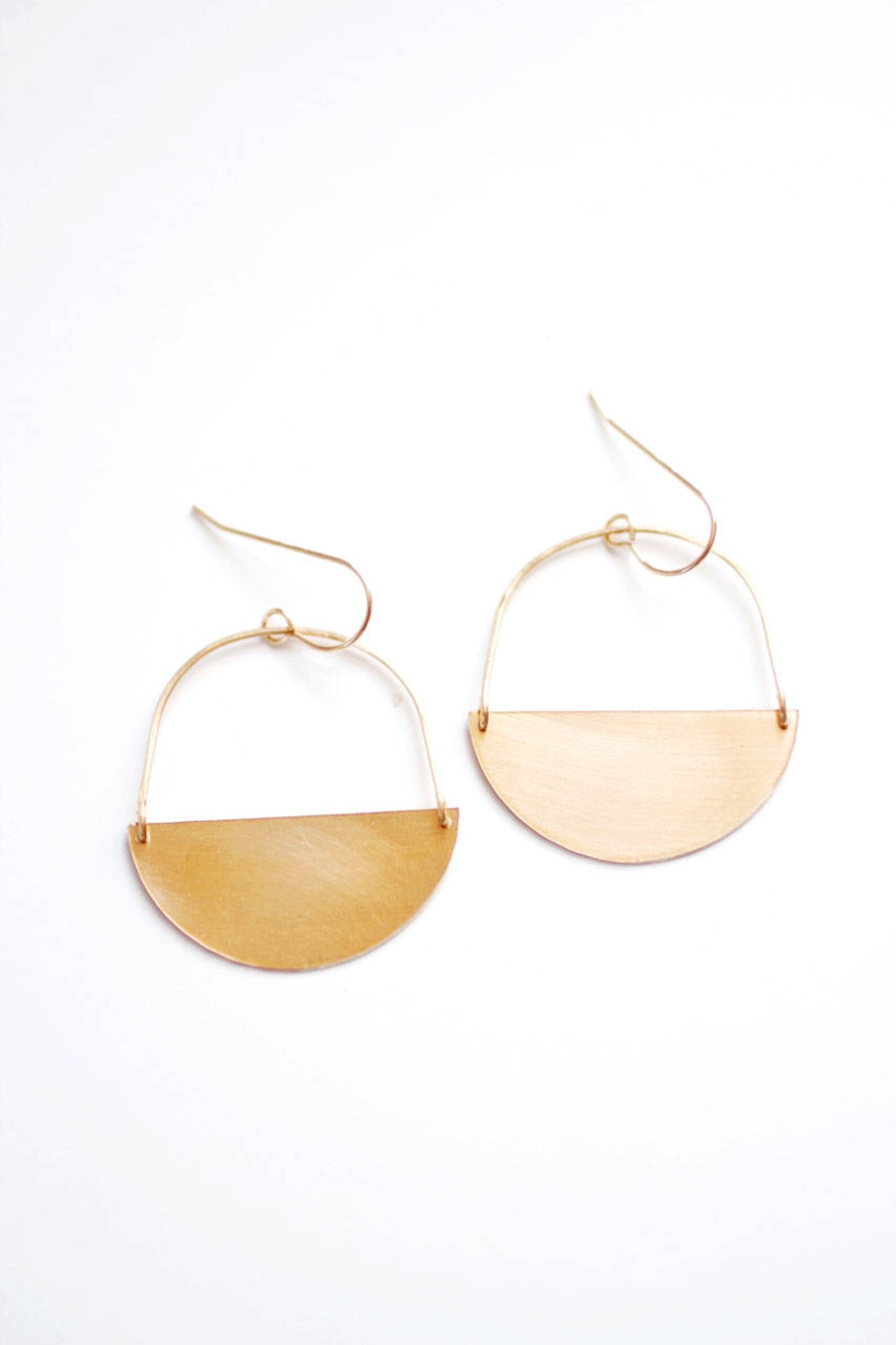 Half Moon Earrings Half Circle Earrings Minimalist - Etsy