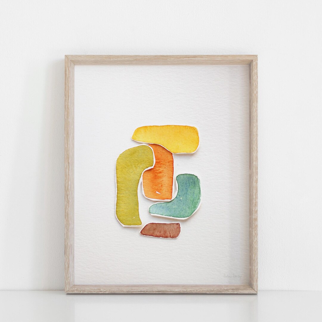 Abstract Blob Collage 1 Wall Art Print | Modern Art | Minimalist Art ...