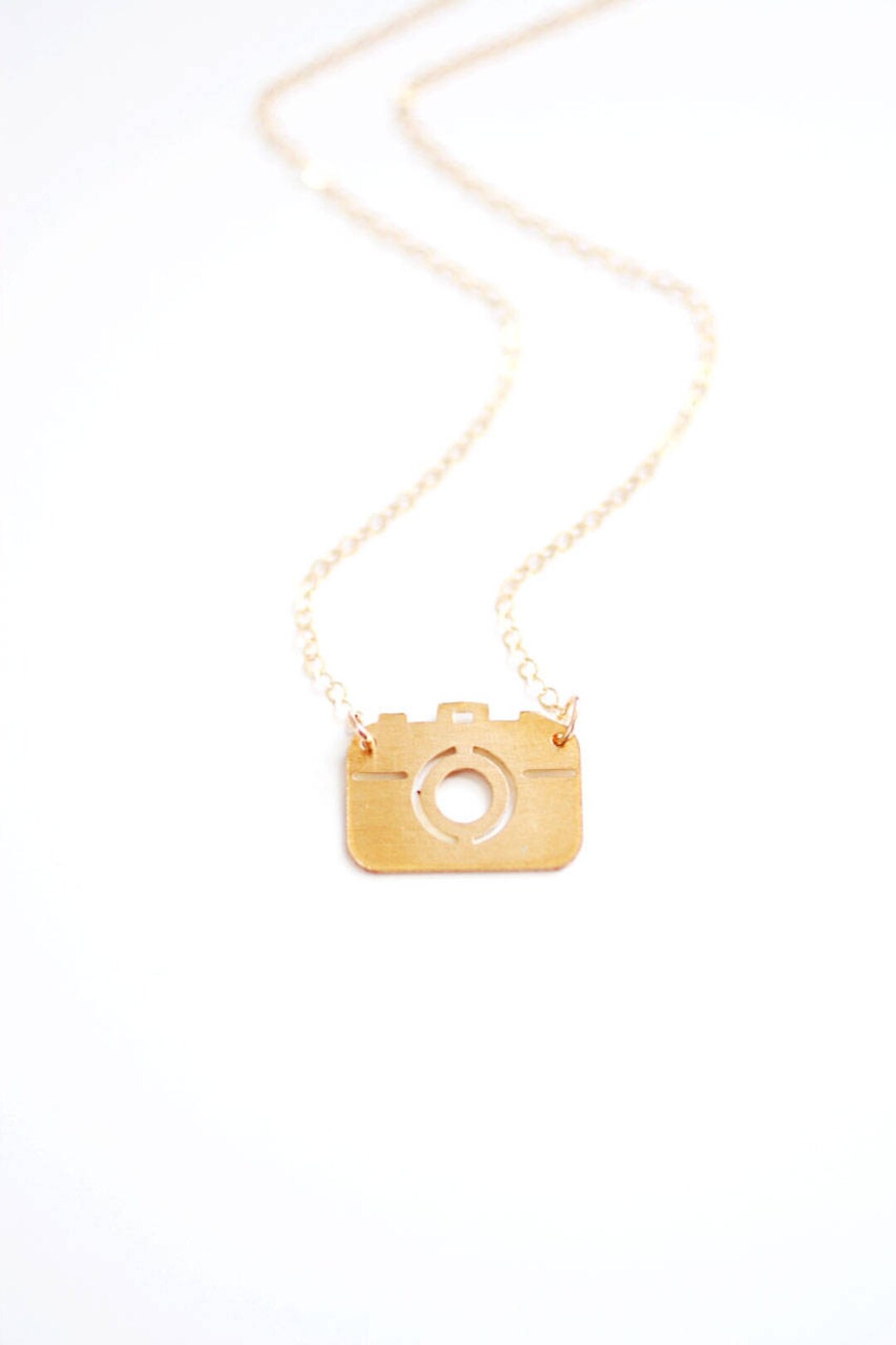 Tiny Camera Necklace | Brass Necklace | Sterling Silver Necklace | 14k ...