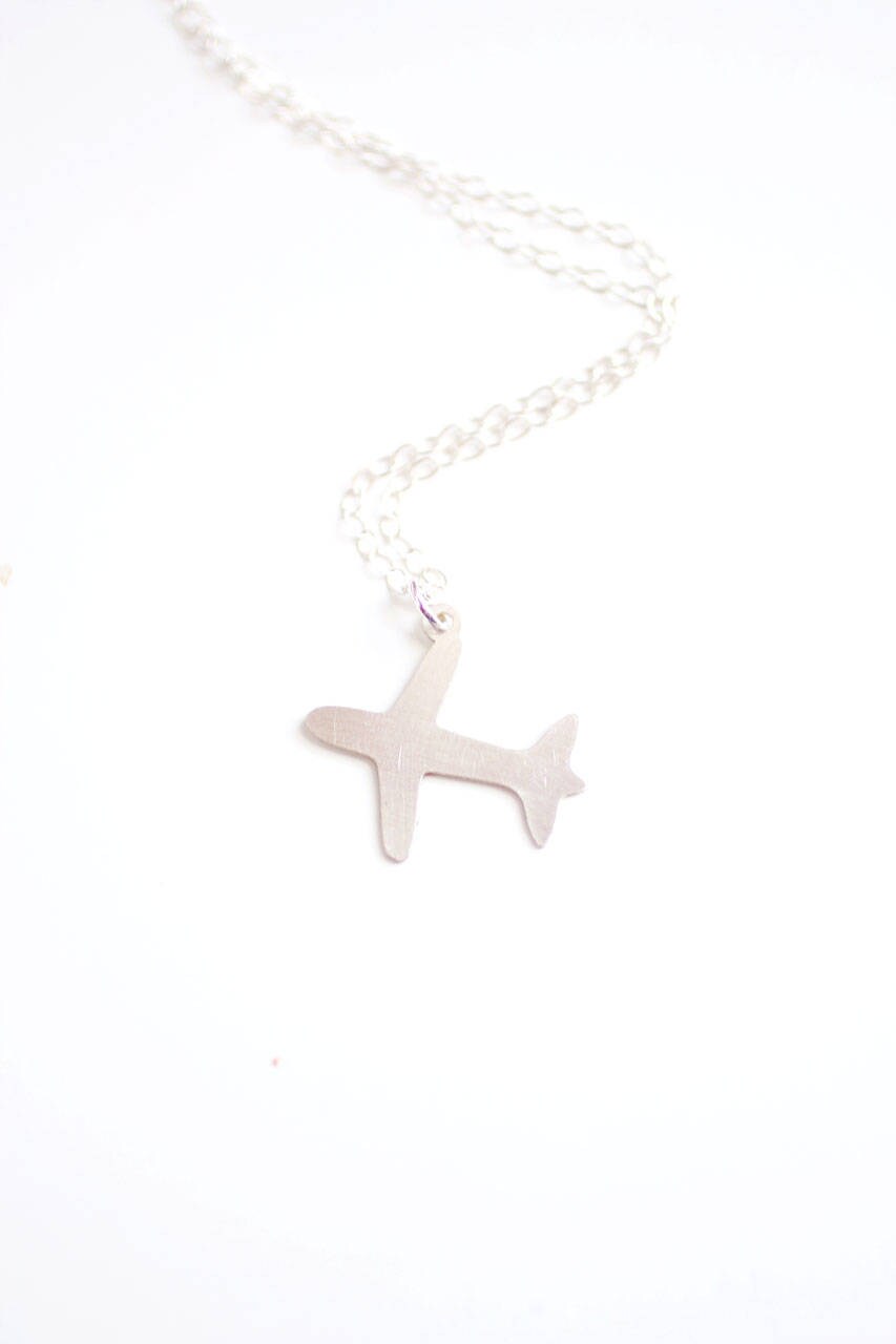 Tiny Airplane Necklace Plane Necklace Travel Necklace - Etsy
