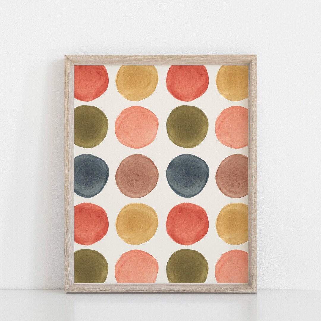 Watercolor Dots Wall Art Print Watercolor Art Rainbow Art - Etsy