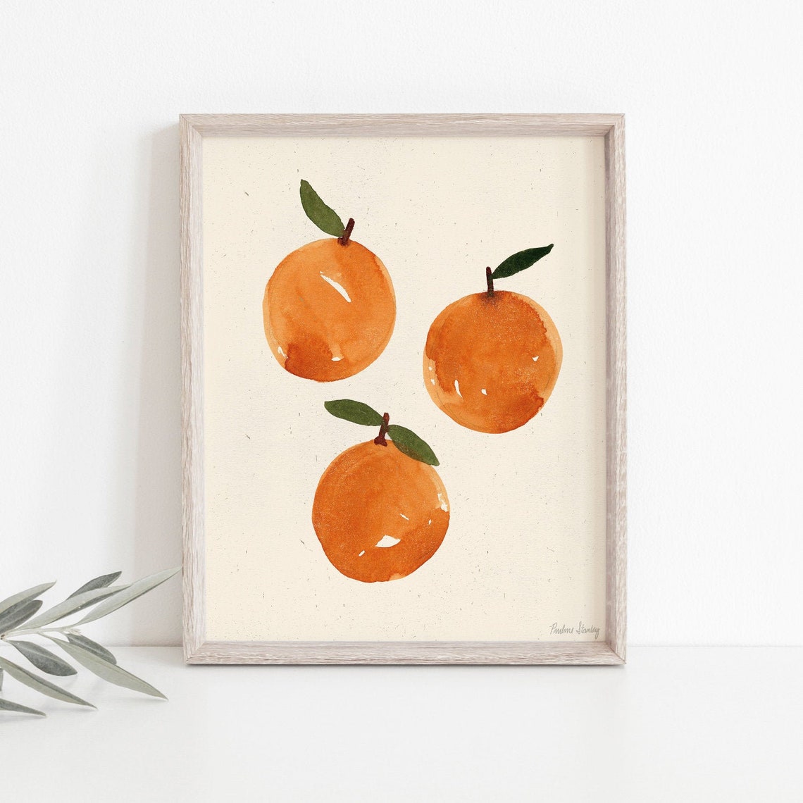 Watercolor Oranges Wall Art Print Minimalist Art Modern | Etsy