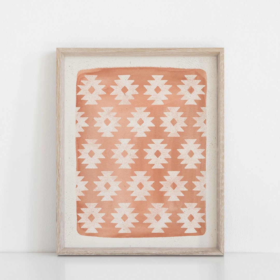 Southwestern Pattern Wall Art Print Pink Southwestern Art - Etsy