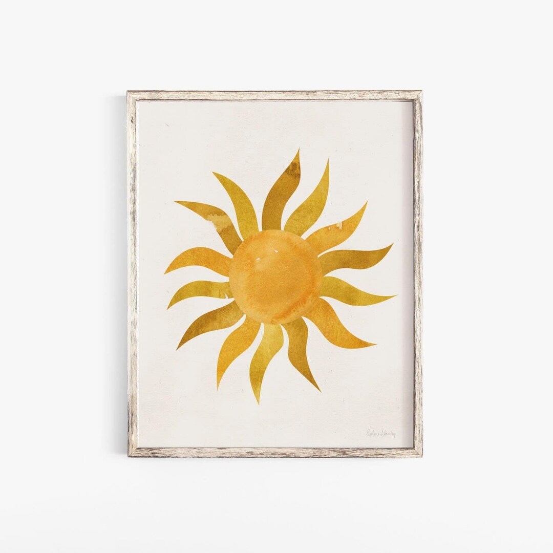 Sun Watercolor Art Print - Etsy