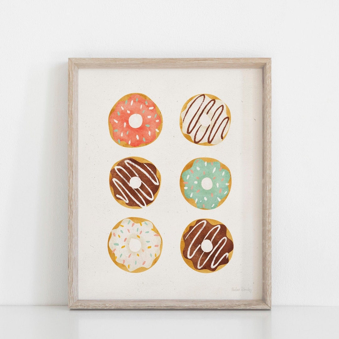 Donuts Watercolor Wall Art Print - Etsy