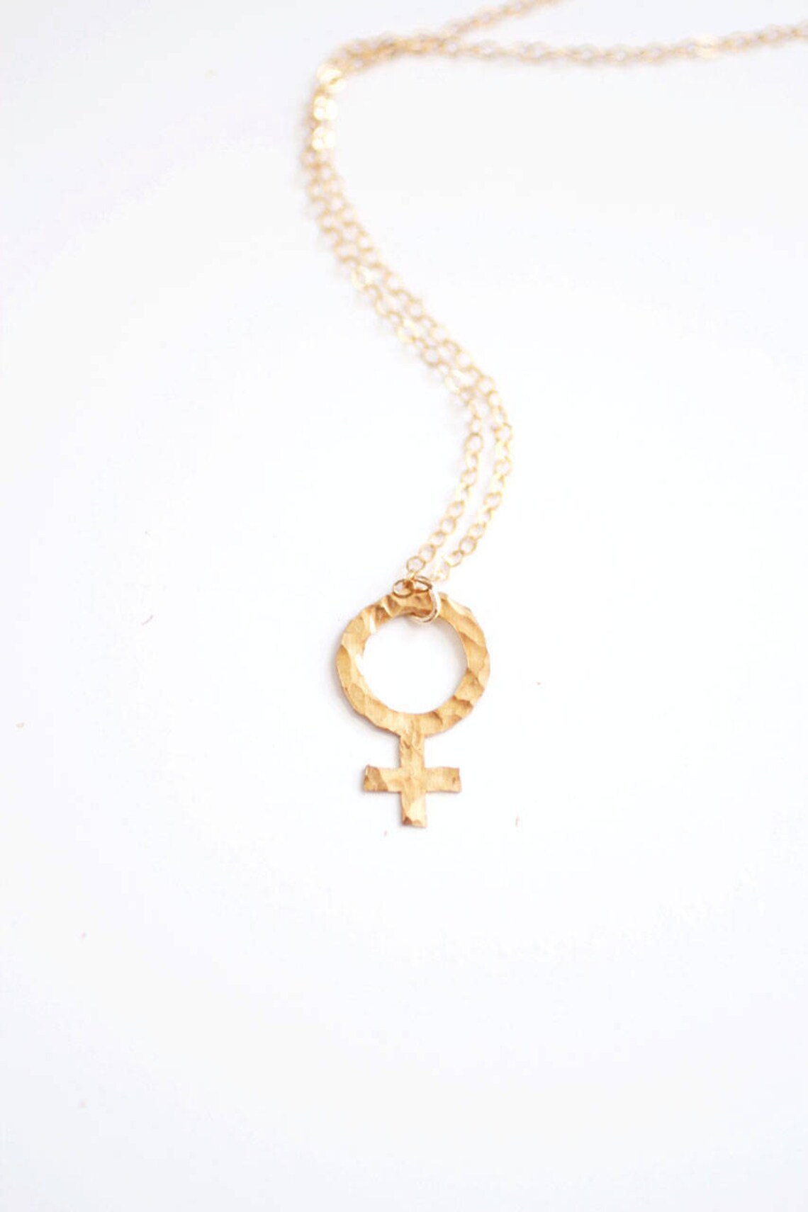 Female Sign Feminist Necklace | Brass Necklace | 14k Gold Fill Necklace ...