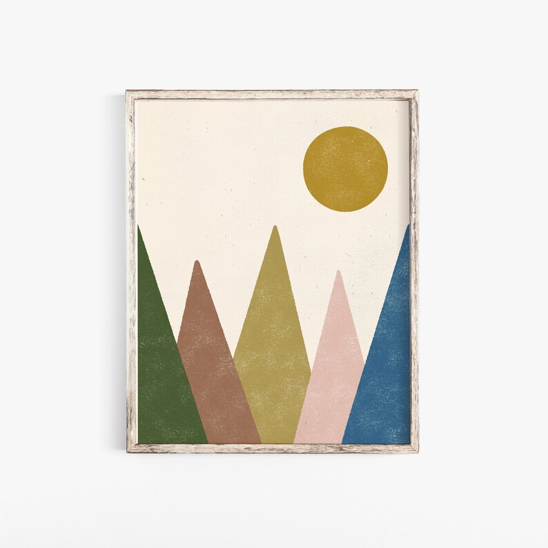 Mountain Landscape Wall Art Print Multicolor Mountain Wall - Etsy