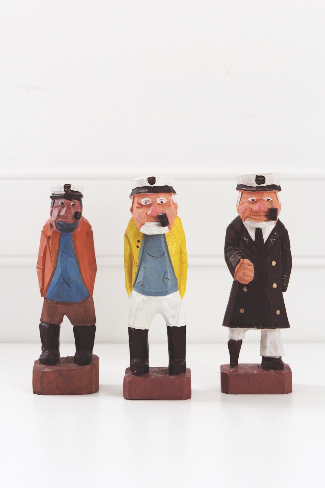 Vintage Wood Hand Carved Sailor Sea Captain Figurine | Vintage Sea ...