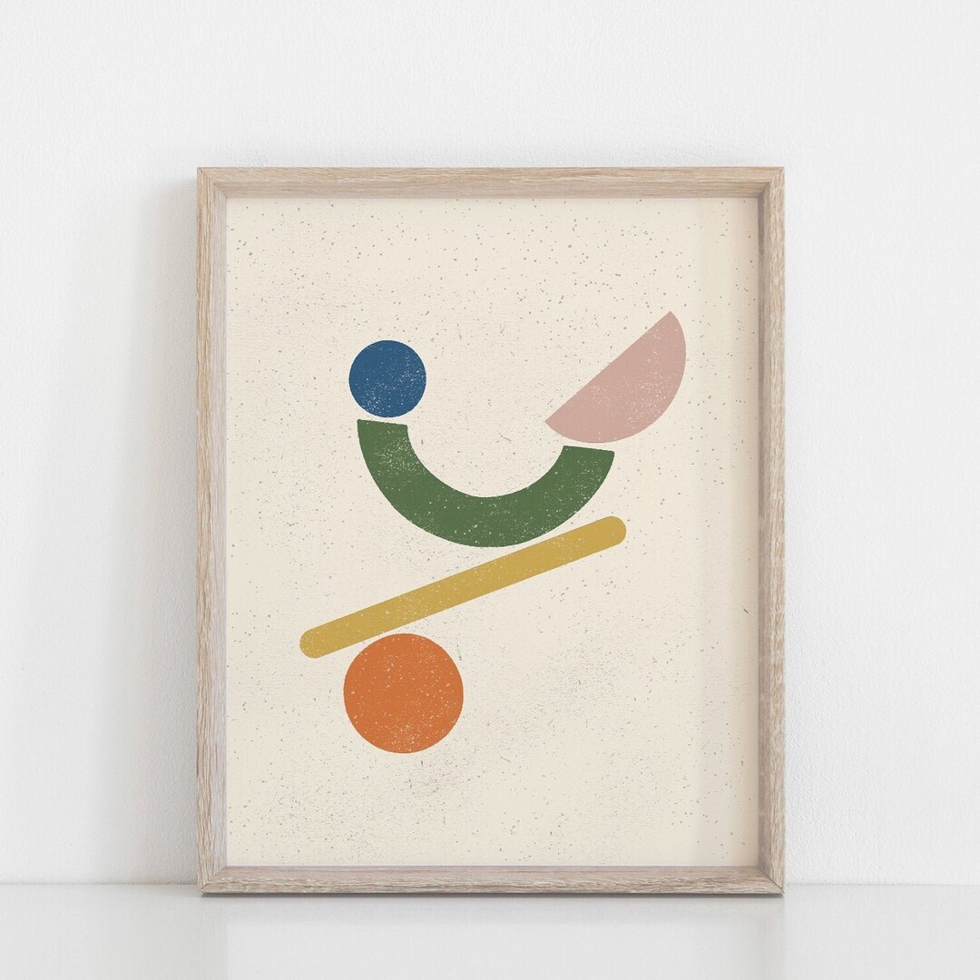 Balance Shapes Wall Art Print - Multicolor - Etsy