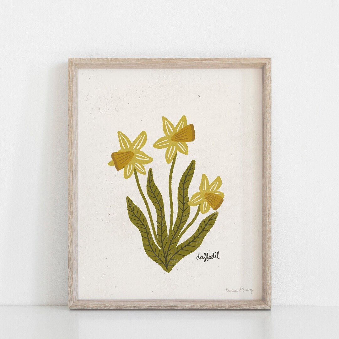 Daffodil Flower Wall Art Print - Etsy