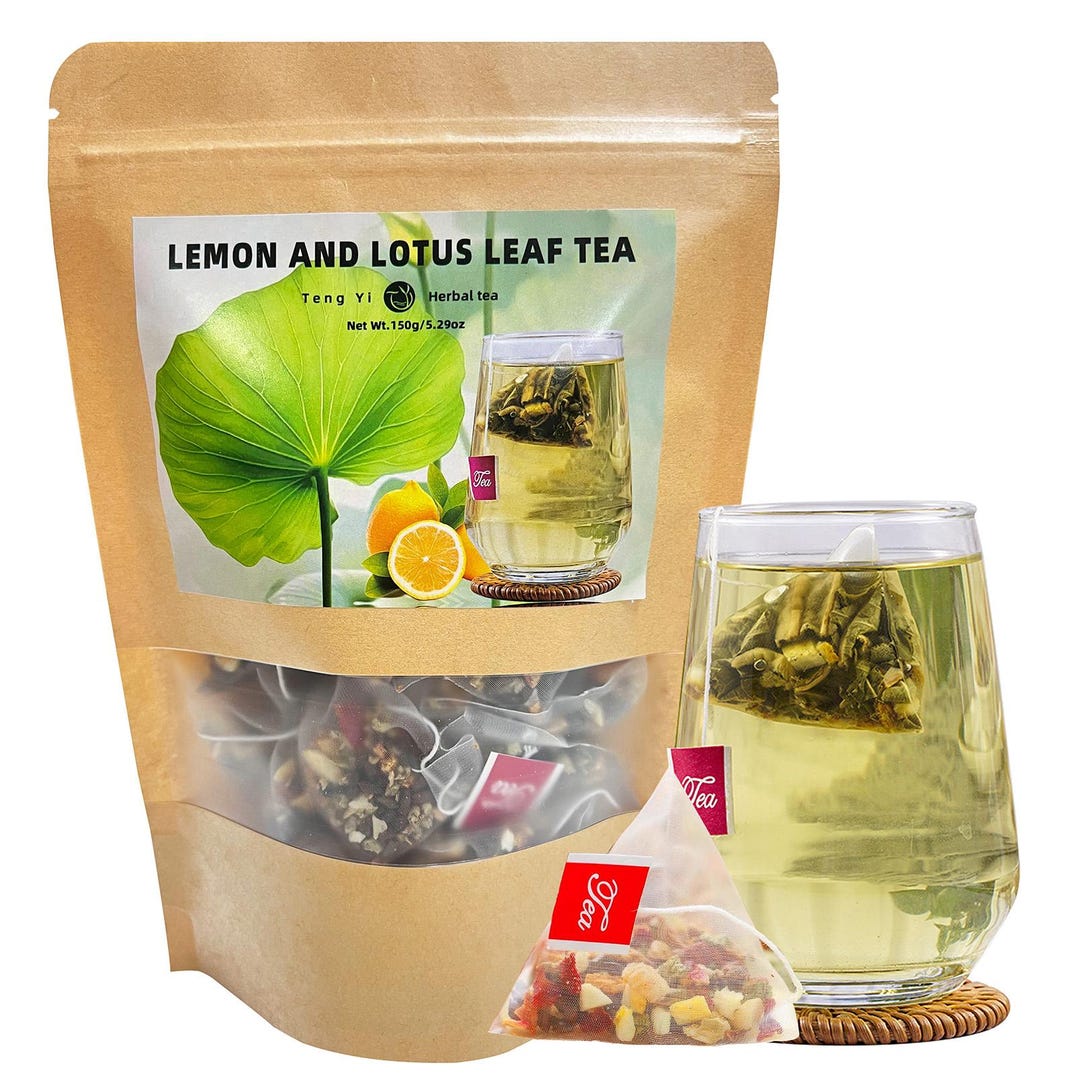 Lemon Lotus Leaf Tea Bag, 30 Teabags, Lemon Lotus Leaf Tea Pure Natural ...