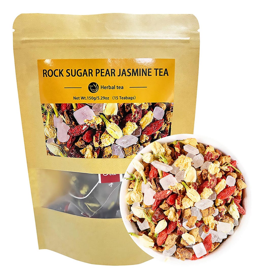 Rock Sugar Snow Pear Jasmine Tea Bags, Chinese Pure Nature, Wolfberry ...
